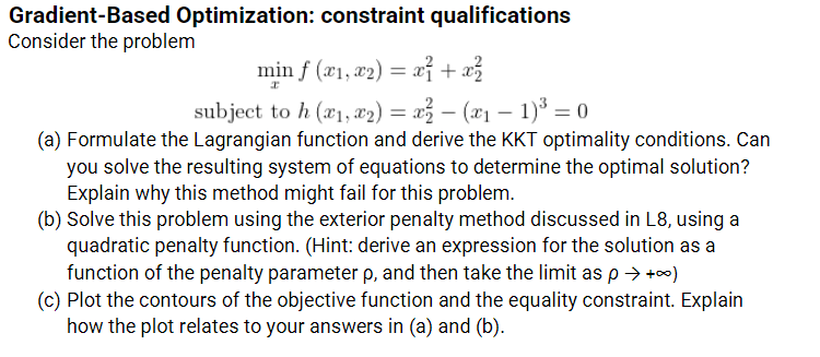 Solved Q4. Gradient-Based Optimization: constraint | Chegg.com