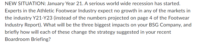 Solved NEW SITUATION: January Year 21. A serious world wide | Chegg.com