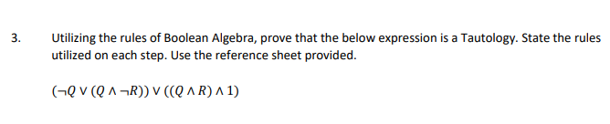 Solved Utilizing the rules of Boolean Algebra, prove that | Chegg.com