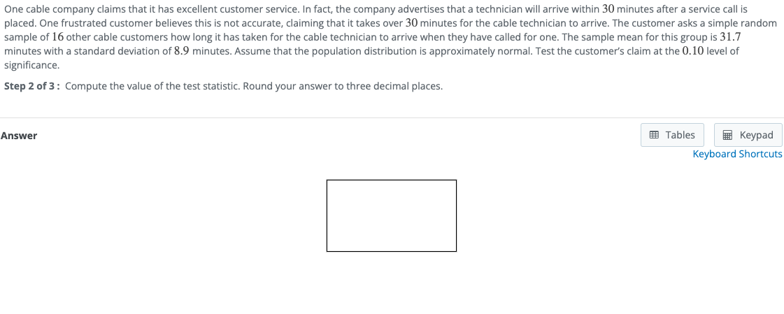 Solved One cable company claims that it has excellent | Chegg.com