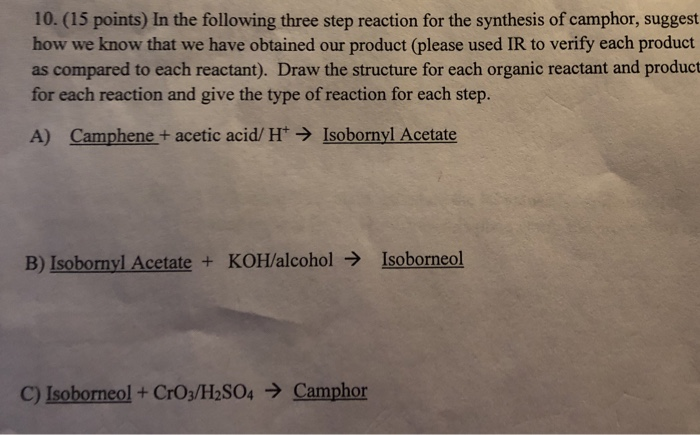 Solved In the following three step reaction for the | Chegg.com