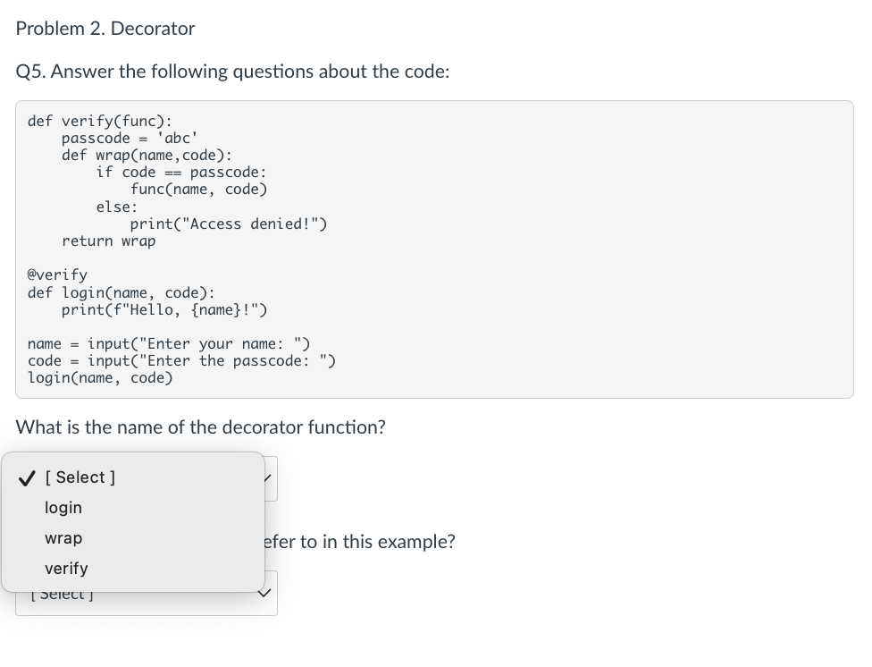 Solved Problem 2. Decorator Q5. Answer the following | Chegg.com