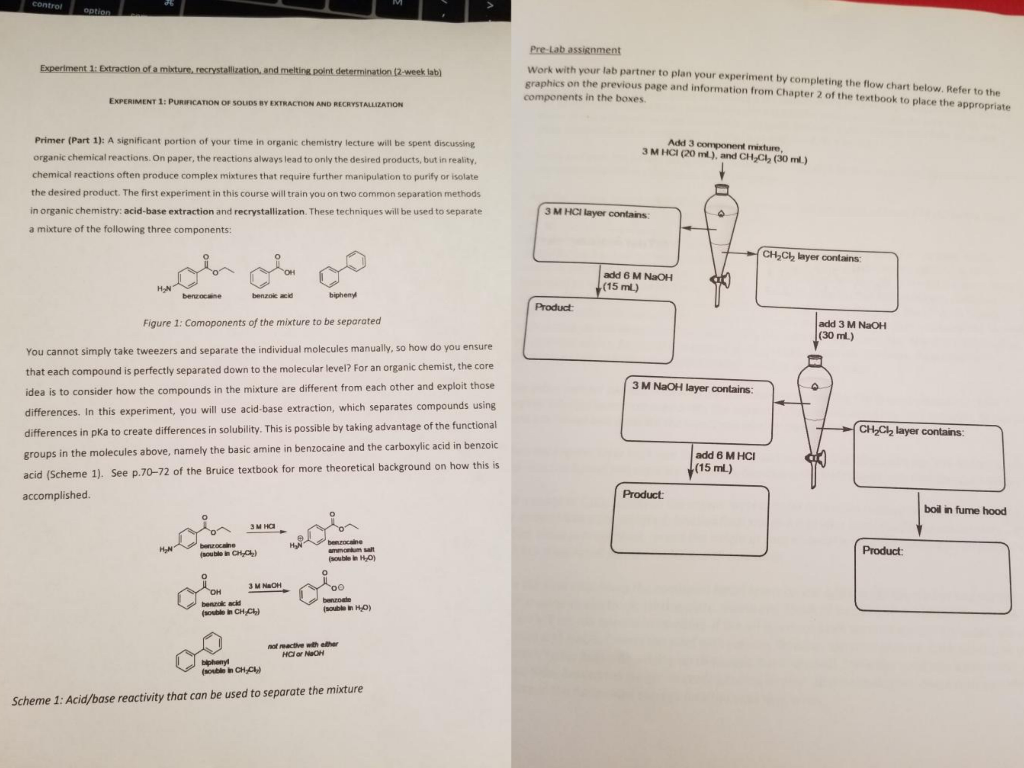 Solved control option Experiment 1: Extraction of a mixture, | Chegg.com Solved control option Experiment 1: Extraction of a mixture, | Chegg.com