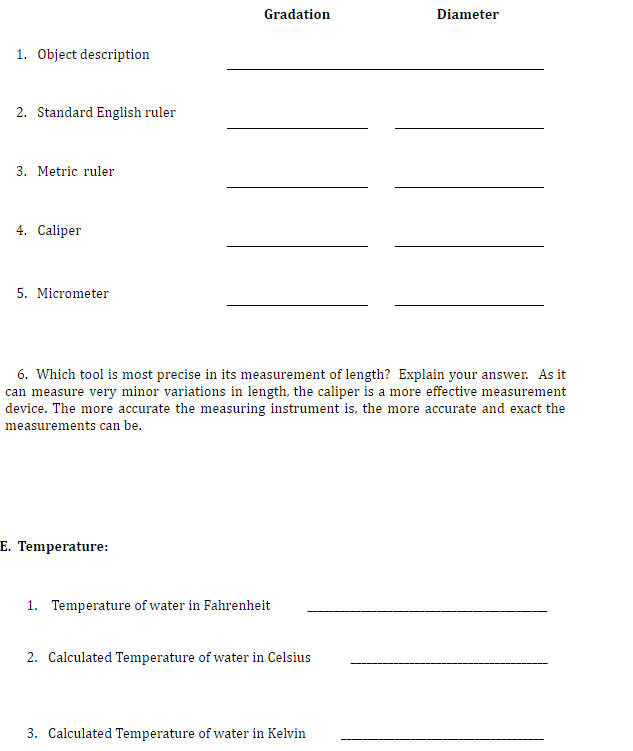 Solved Gradation Diameter 1. Object description 2. Standard | Chegg.com