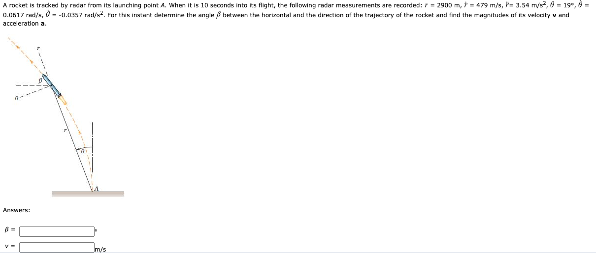 Solved A rocket is tracked by radar from its launching point | Chegg.com