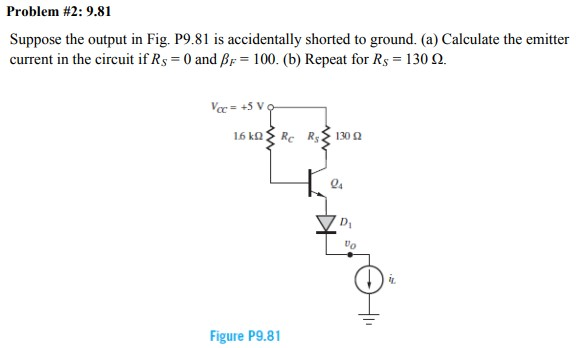 Solved Problem #2: 9.81 Suppose the output in Fig. P9.81 is | Chegg.com