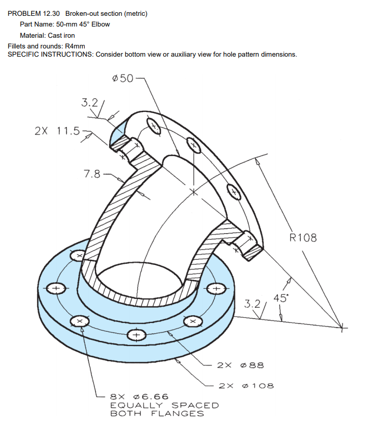 Solved Complete the following section view drawings with | Chegg.com