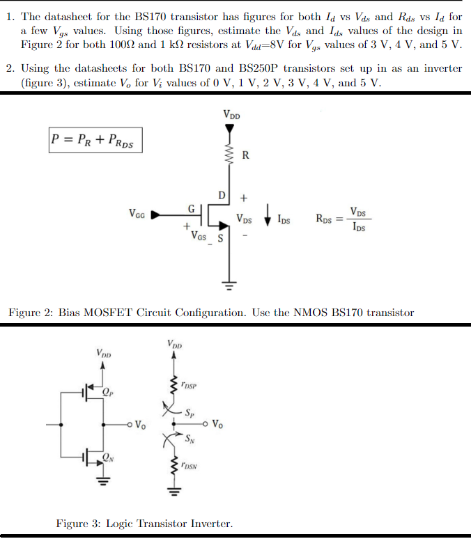 1. The datasheet for the BS170 transistor has figures | Chegg.com