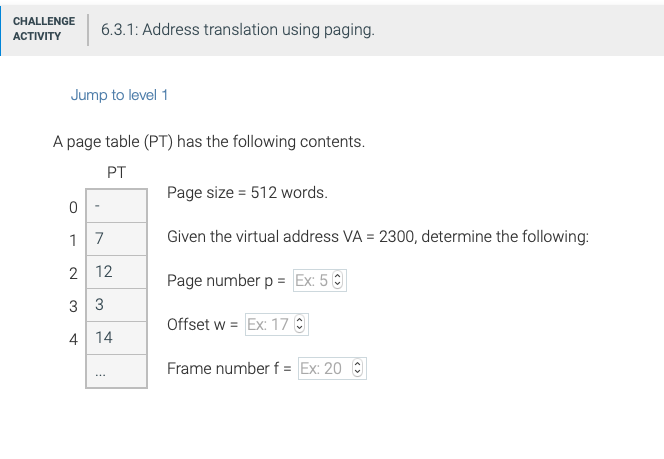Solved CHALLENGE ACTIVITY 6.3.1: Address translation using | Chegg.com
