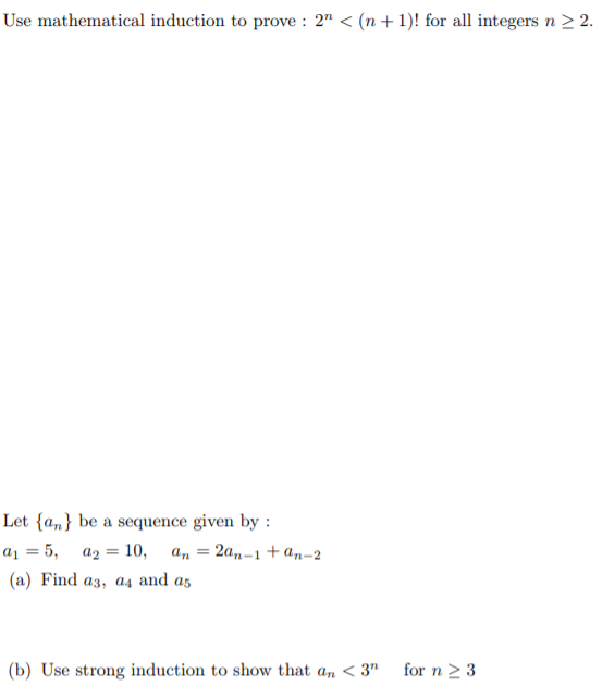 Solved Use mathematical induction to prove : 2"