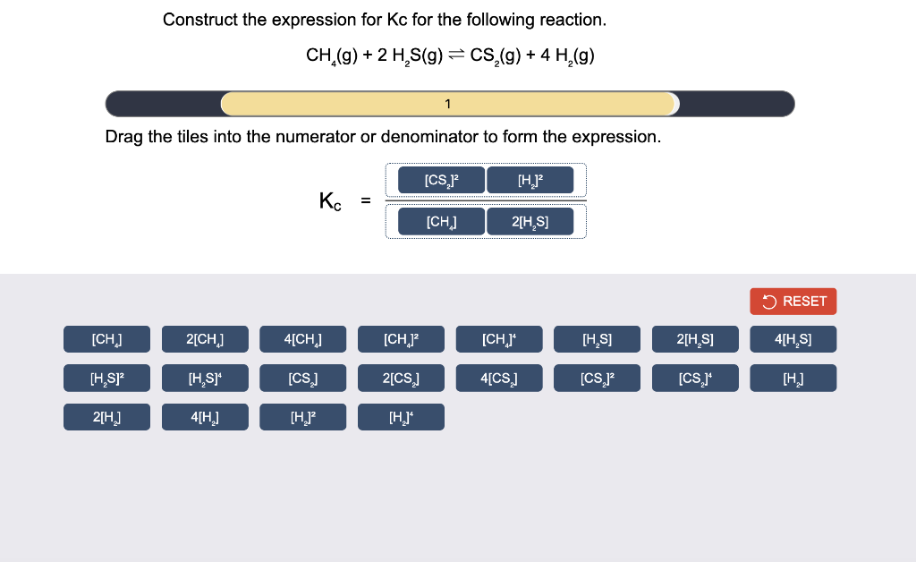 Solved Construct the expression for Kc for the following | Chegg.com