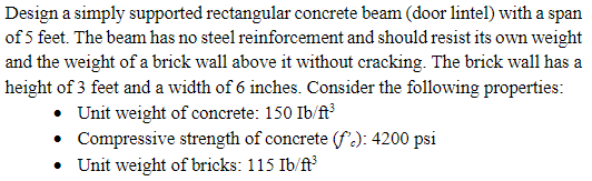 Solved Design a simply supported rectangular concrete beam | Chegg.com
