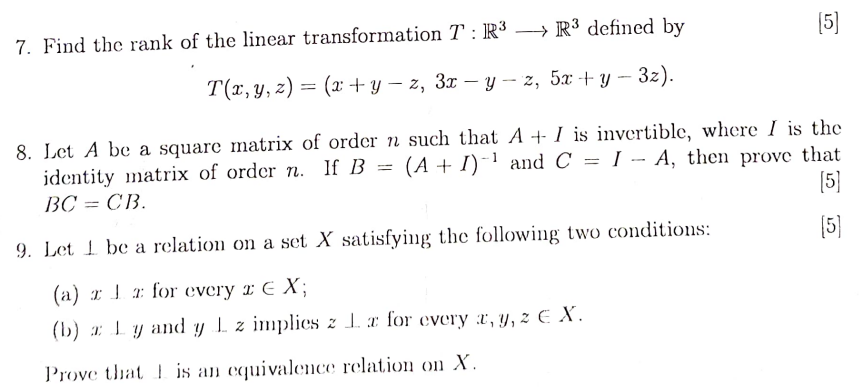 Solved Find the rank of the linear transformation | Chegg.com