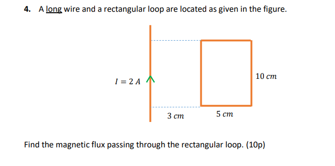 Solved 4. A long wire and a rectangular loop are located as | Chegg.com