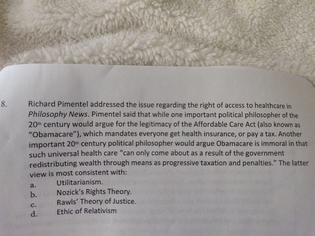 Solved 8. Richard Pimentel addressed the issue regarding the | Chegg.com