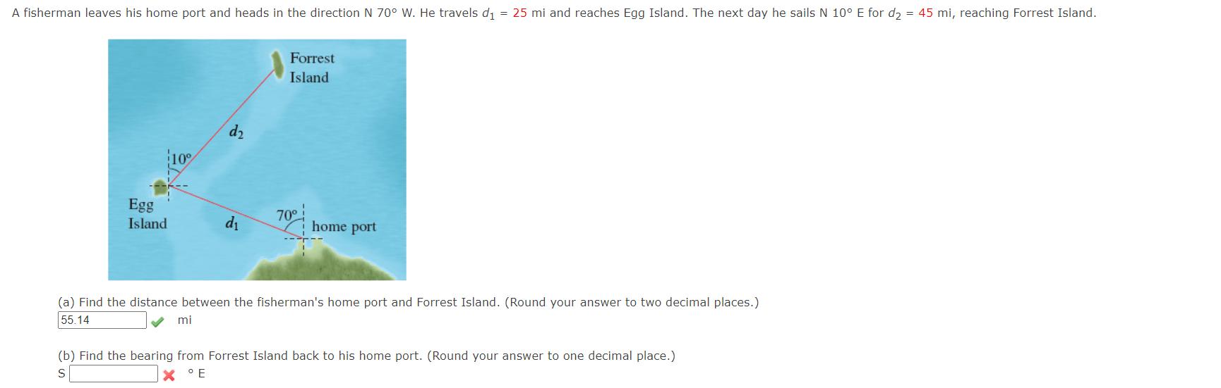 Solved Ierman leaves his home port and heads in the | Chegg.com