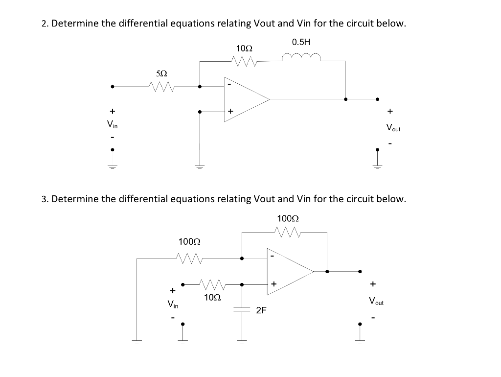 Solved Determine the differential equations relating Vout | Chegg.com