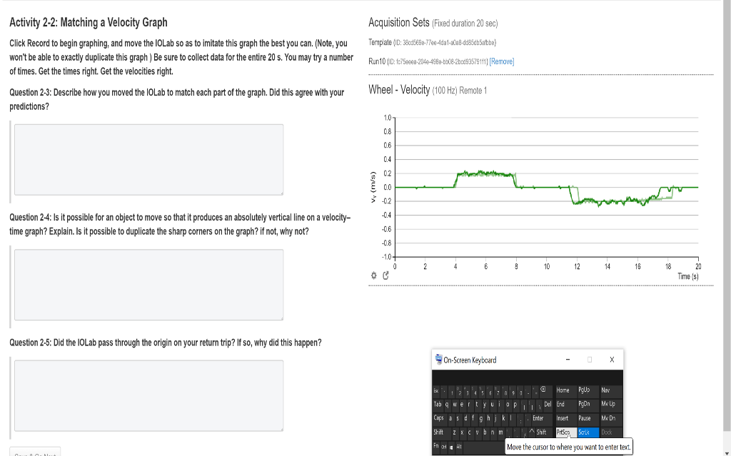Activity 2-2: Matching a Velocity Graph Acquisition | Chegg.com