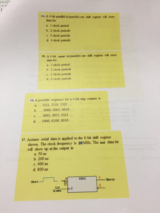 Solved A 4-bit parallel-in/parallel-out shift register will | Chegg.com