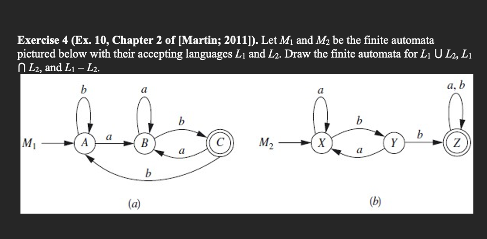 Solved Exercise 4 (Ex. 10, ﻿Chapter 2 ﻿of [Martin; 2011]). | Chegg.com
