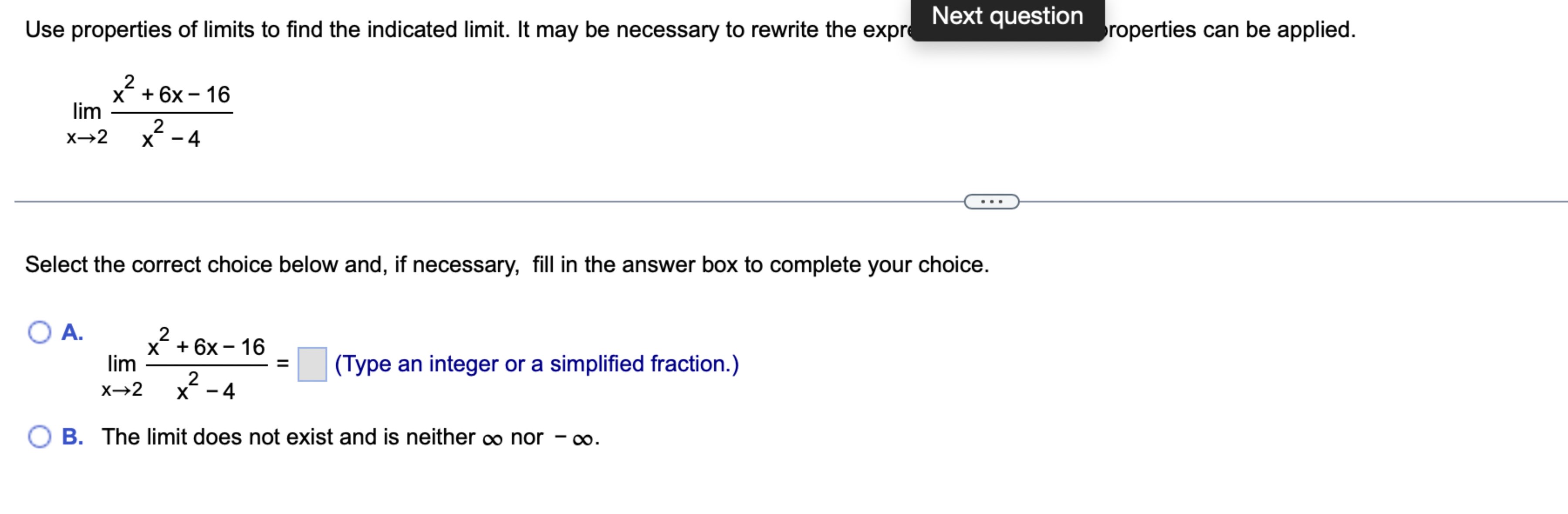 Solved Use properties of limits to find the indicated limit. | Chegg.com