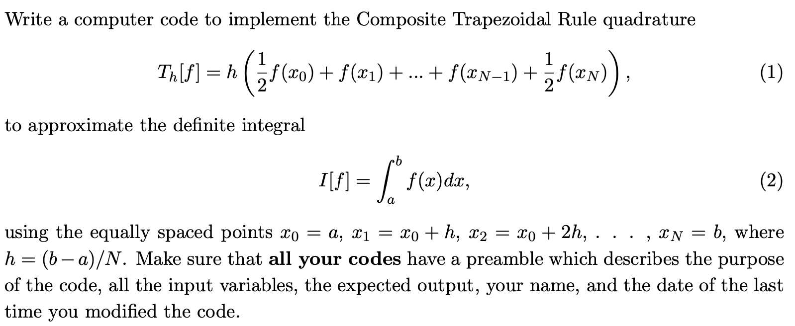 Solved Write a computer code to implement the Composite | Chegg.com