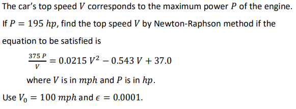 Solved The car's top speed V corresponds to the maximum | Chegg.com