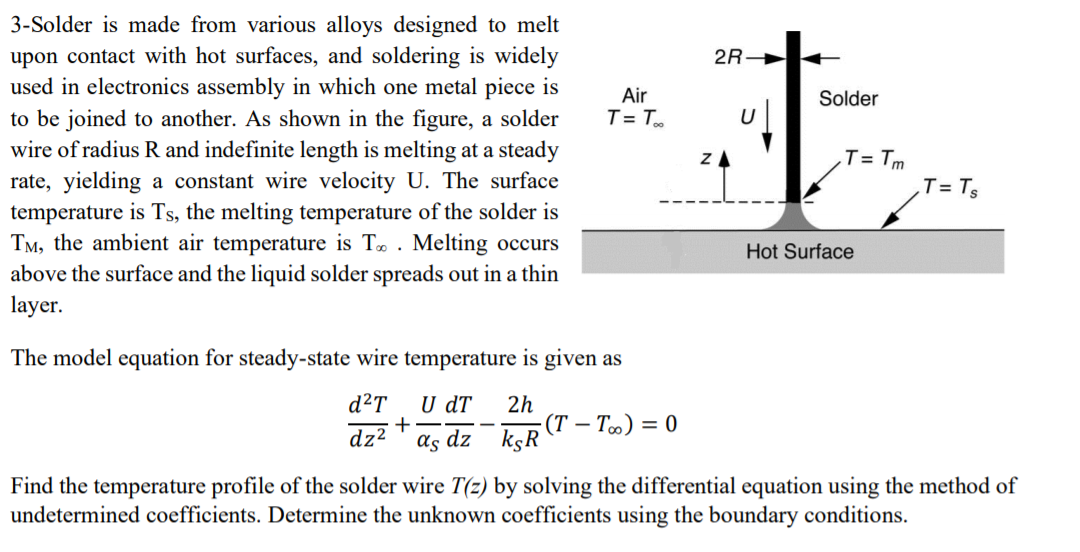 Solved 3-Solder is made from various alloys designed to melt | Chegg.com