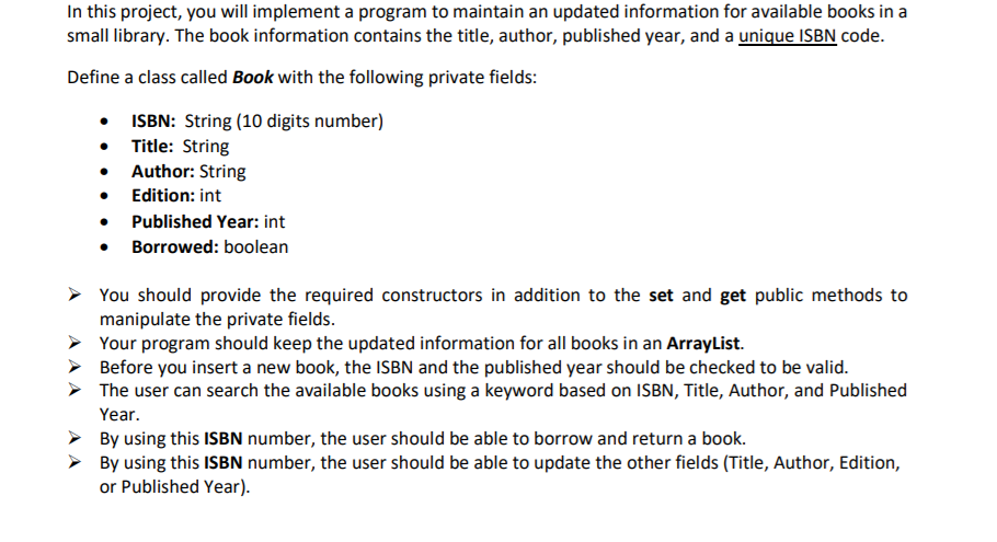Solved In this project, you will implement a program to | Chegg.com