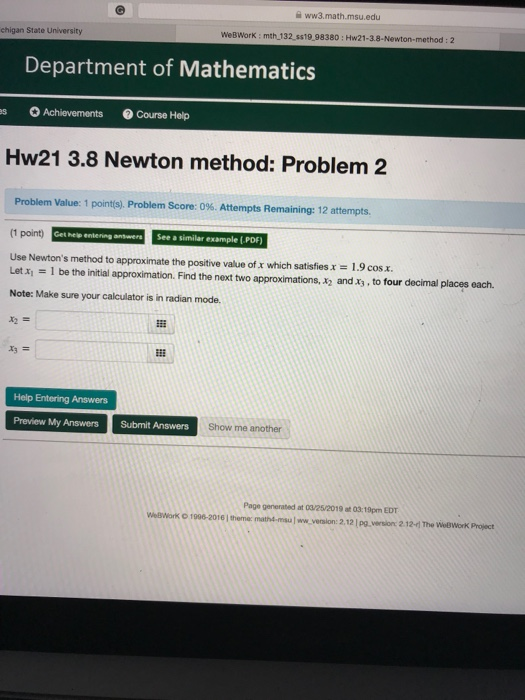 Solved її ww3.math.msu.edu chigan State University WeBWork: | Chegg.com