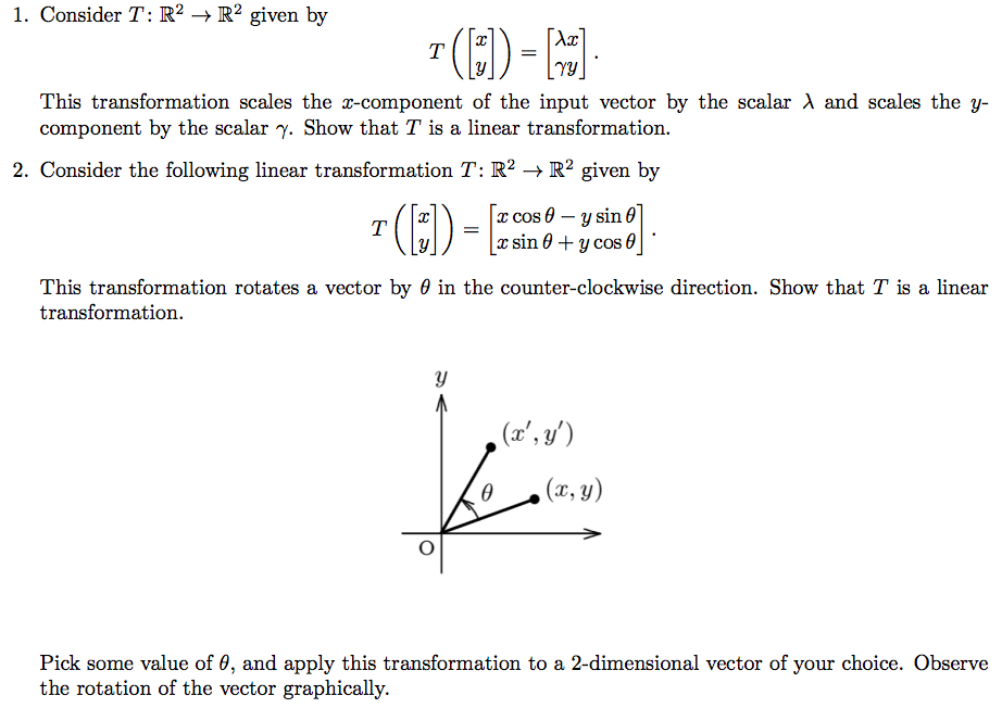 Solved 1. Consider T: R2 + R2 given by and scales the y- | Chegg.com