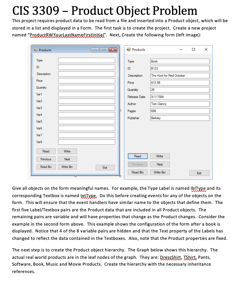 Visual Studios C# All the info needed is available | Chegg.com