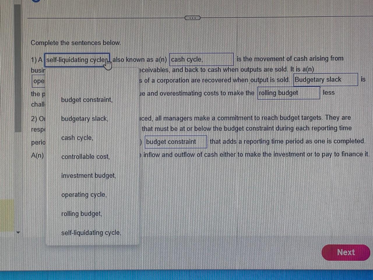 Solved A Number Of Terms Are Provided Click The Icon To