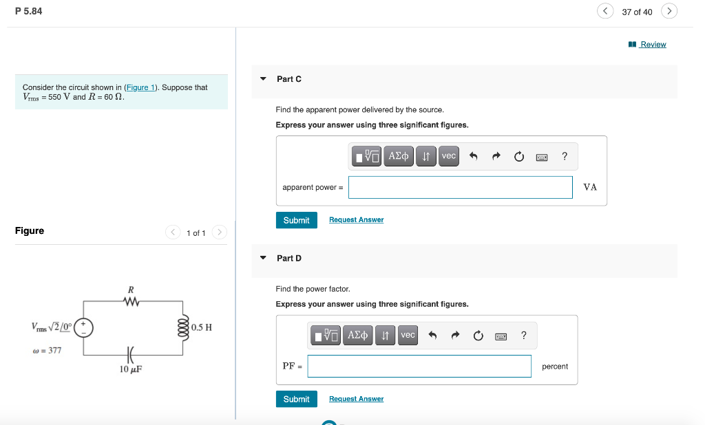 Solved P 5.84 II Review Part A Consider the | Chegg.com