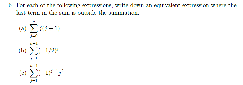 Solved 6. For each of the following expressions, write down | Chegg.com