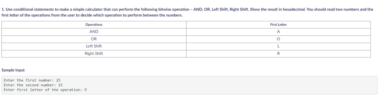 Solved 1. Use conditional statements to make a simple | Chegg.com