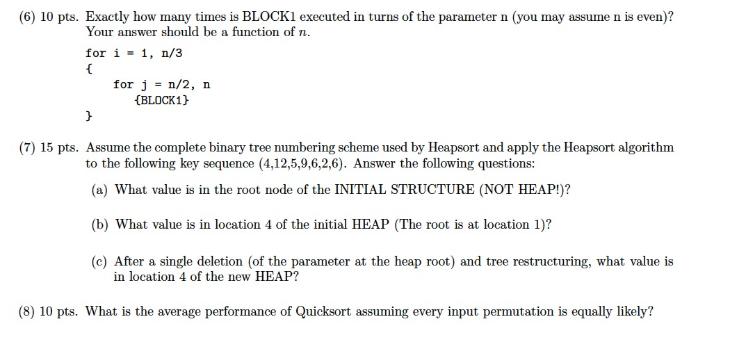 Solved (6) 10 pts. Exactly how many times is BLOCK1 executed | Chegg.com