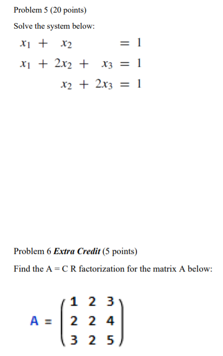 Solved Problem 5 (20 points) Solve the system below: X'i + | Chegg.com