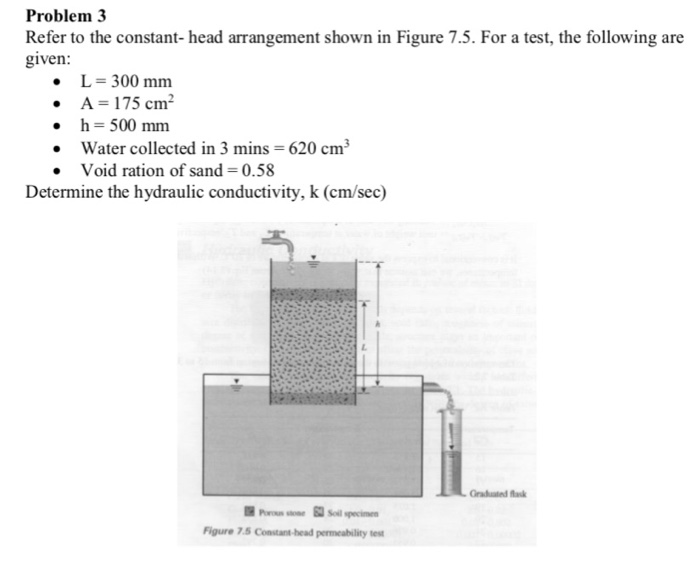 Solved Problem 3 Refer to the constant- head arrangement | Chegg.com Solved Problem 3 Refer to the constant- head arrangement | Chegg.com
