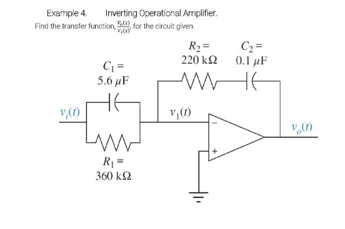 Solved Example 4 Inverting Operational Amplifier. Find the | Chegg.com
