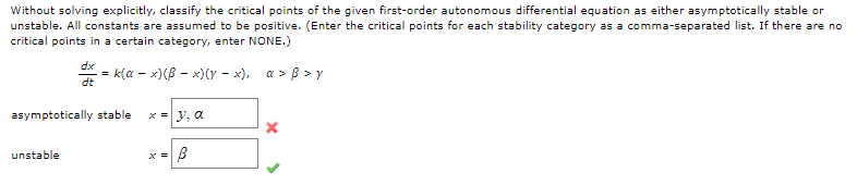 Solved Without solving explicitly, classify the critical | Chegg.com