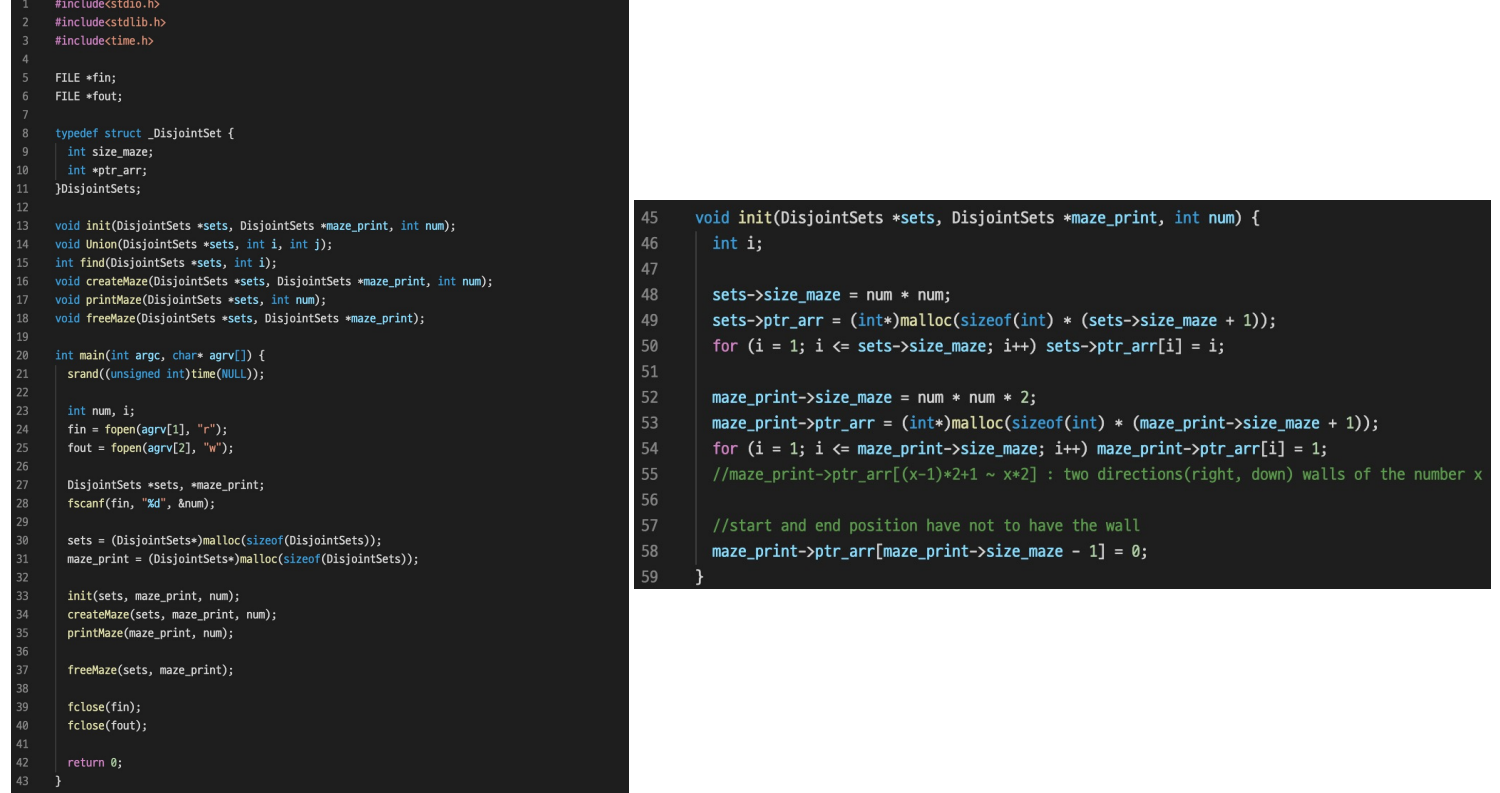 Solved Maze(Disjoint Set) C PROGRAM: PLEASE PROVIDE COMMENTS | Chegg.com