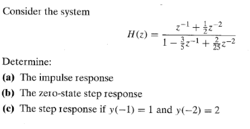 Solved Consider the system z + -2 H(2) - + 2522 Determine: | Chegg.com