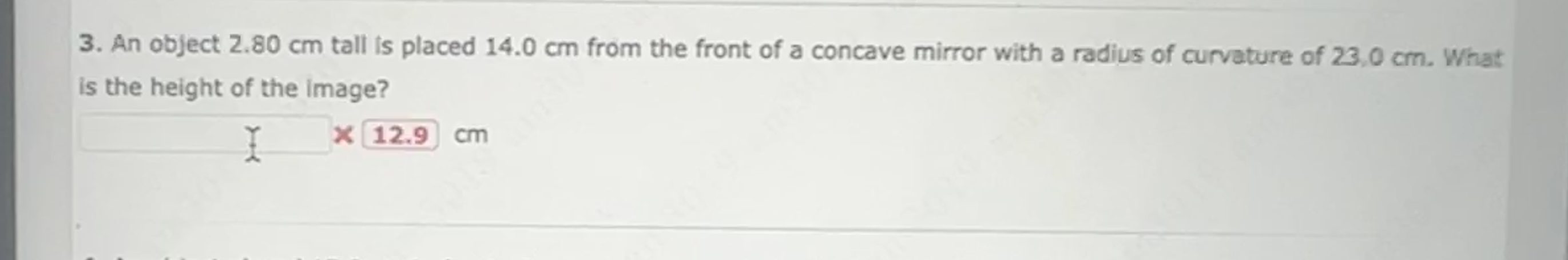 Solved An object 2.80cm ﻿tall is placed 14.0cm ﻿from the | Chegg.com