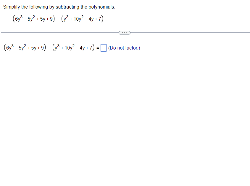 Solved Simplify the following by subtracting the | Chegg.com