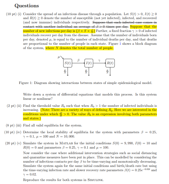 I require help with modelling the above SIR model of | Chegg.com