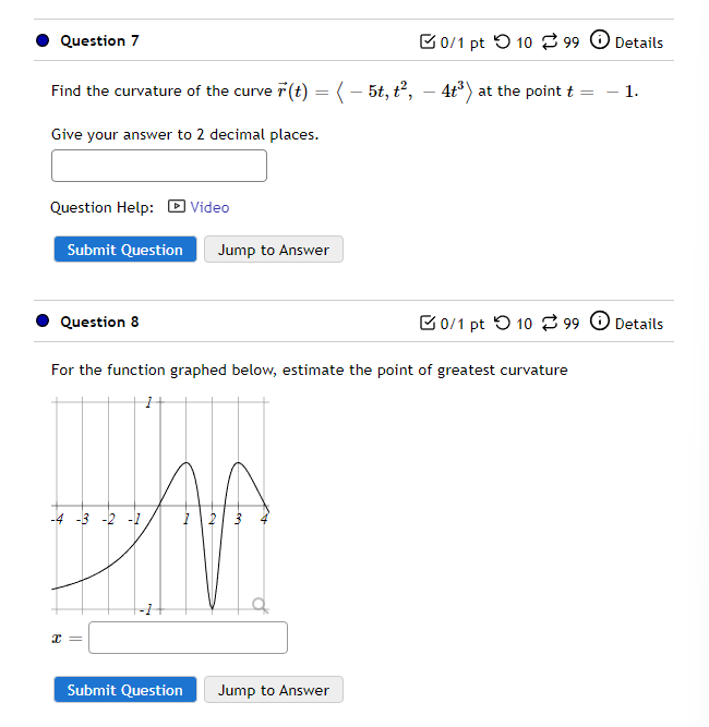 Solved Find the curvature of the curve r(t)= −5t,t2,−4t3 at | Chegg.com