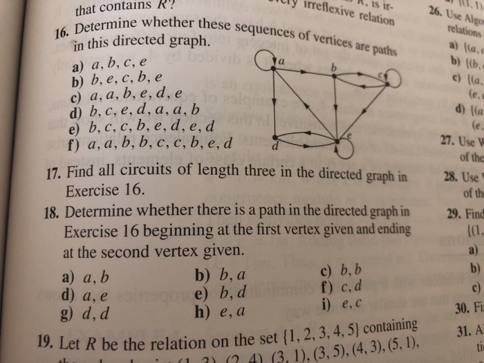 Solved ly irreflexive R 26. Use Algo relations al ta. b) tb. | Chegg.com