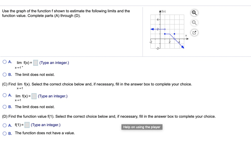 Solved Find each function value and limit. Use - or where | Chegg.com
