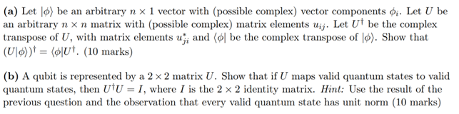 Solved (a) Let ∣ϕ be an arbitrary n×1 vector with (possible | Chegg.com